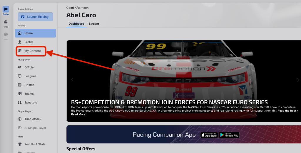 Recomendador de compras para iRacing - Lebalap Academy